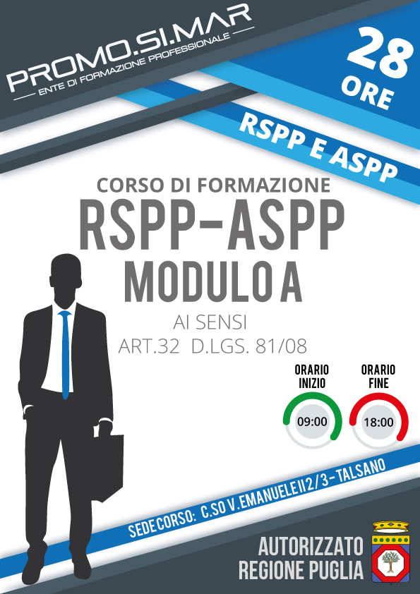 Corso RSPP - Modulo A :: Promosimar :: Ente di Formazione Professionale